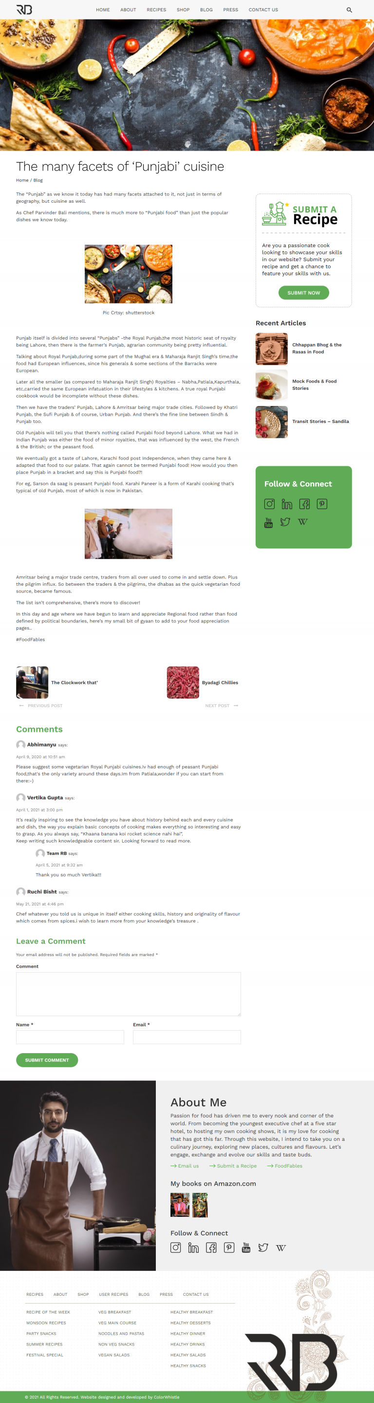Celebrity Chef Website Design & Development Using WordPress Case Study